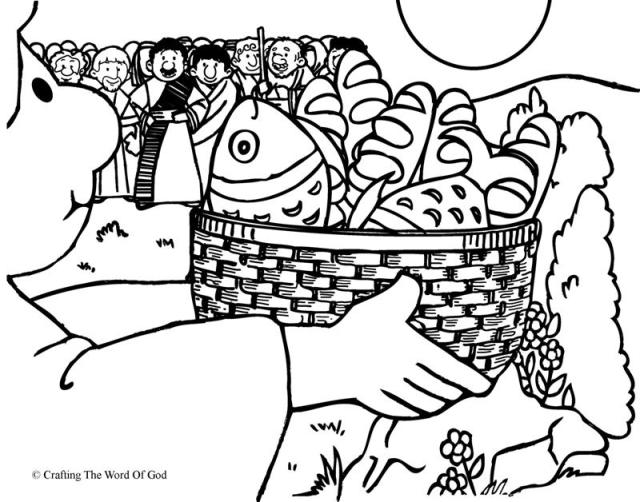 Página Para Colorear De Jesús Alimentando A Los 5000 Jesús Alimenta